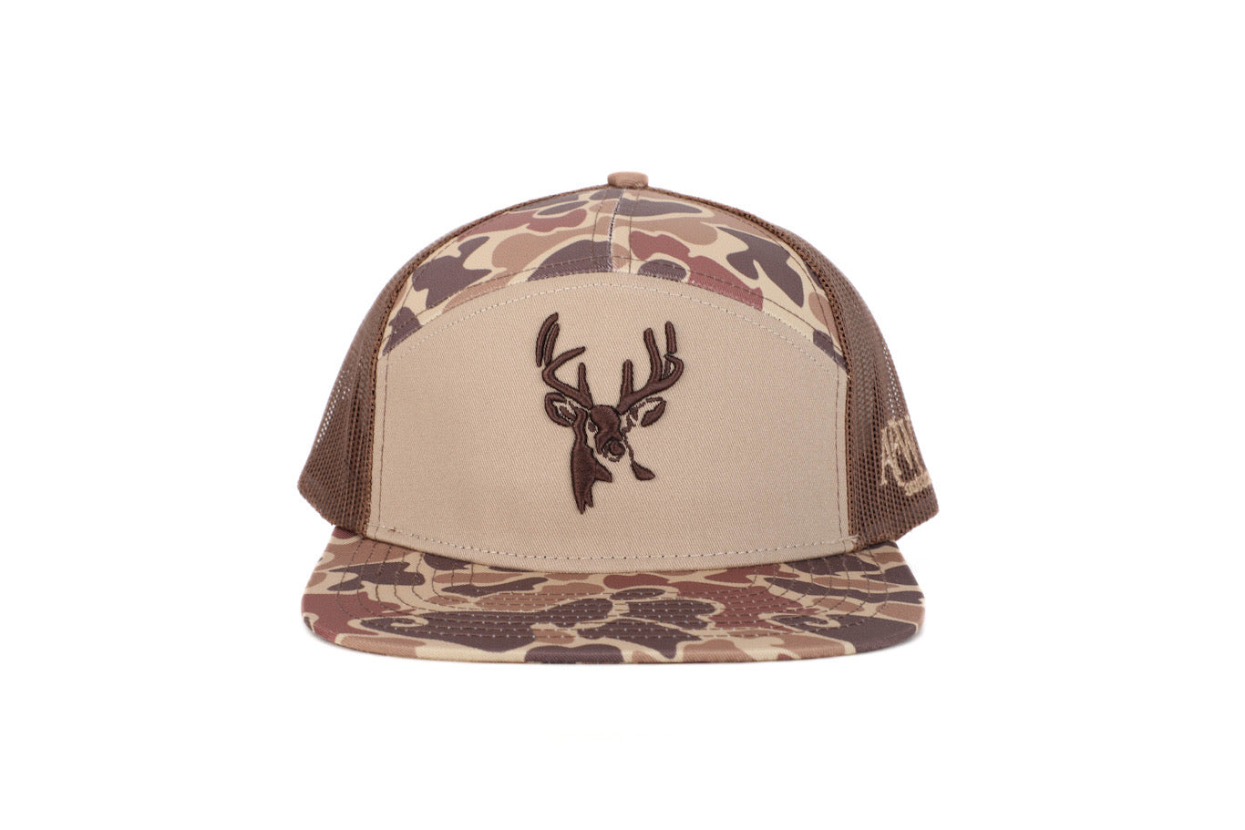 Buck 7 Panel Brown Old School AFW Style w- 3 D Puff and Brown Mesh Hat ...