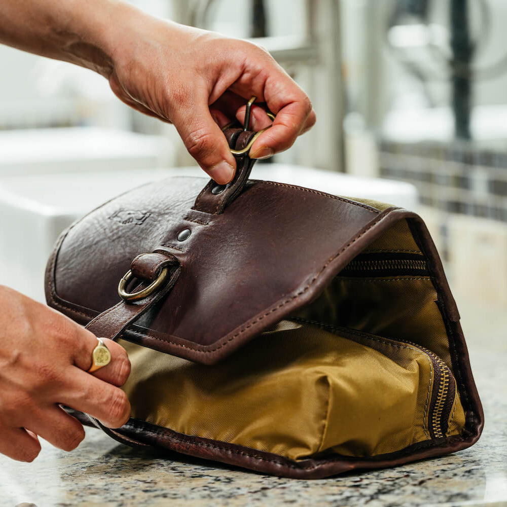 Campaign Waxed Canvas Roll-Up Toiletry Shave Kit – Divided We Fall